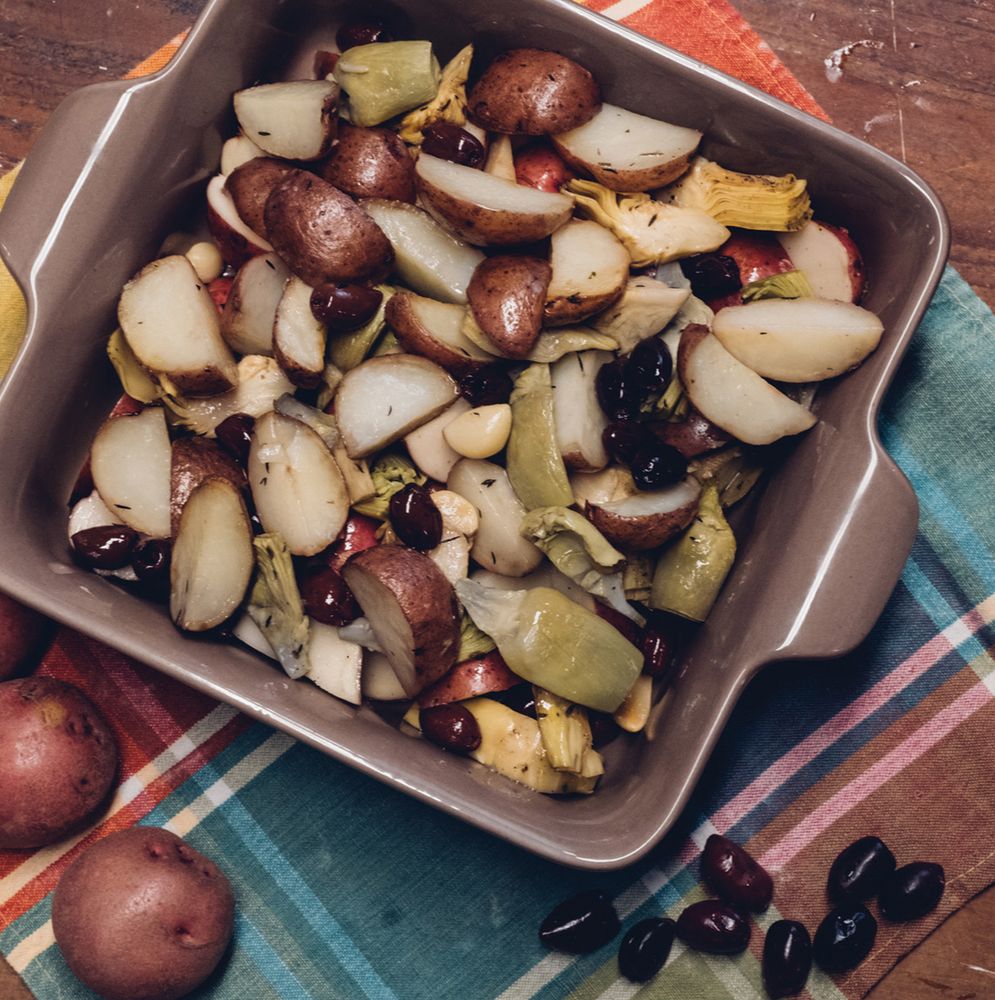 Roasted Potatoes and Artichokes with Black Olives from The ...