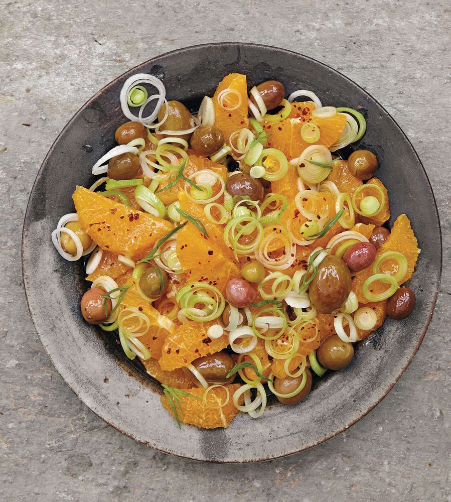 Orange, Olive, and Baby Leek Salad with Verjus-Tarragon Dressing from ...