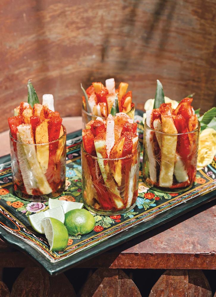Fresh Fruit Cups with Chamoy & Tajín from Muy Bueno Fiestas: 100 ...