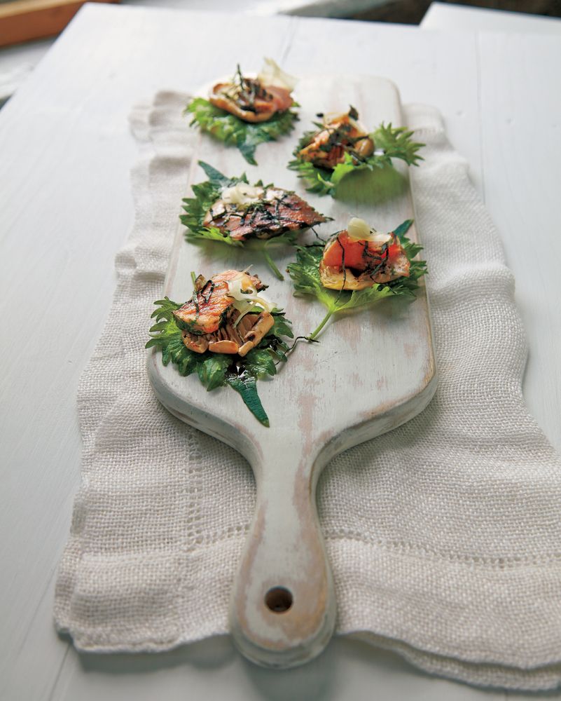 Oyster mushroom canapés from The Mushroom Cookbook by Michael Hyams and ...