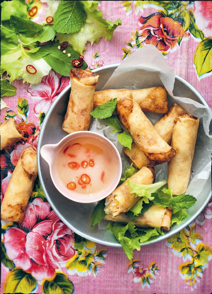 Crispy Prawn Spring Rolls with Mint & Lettuce Wraps from My Street Food ...