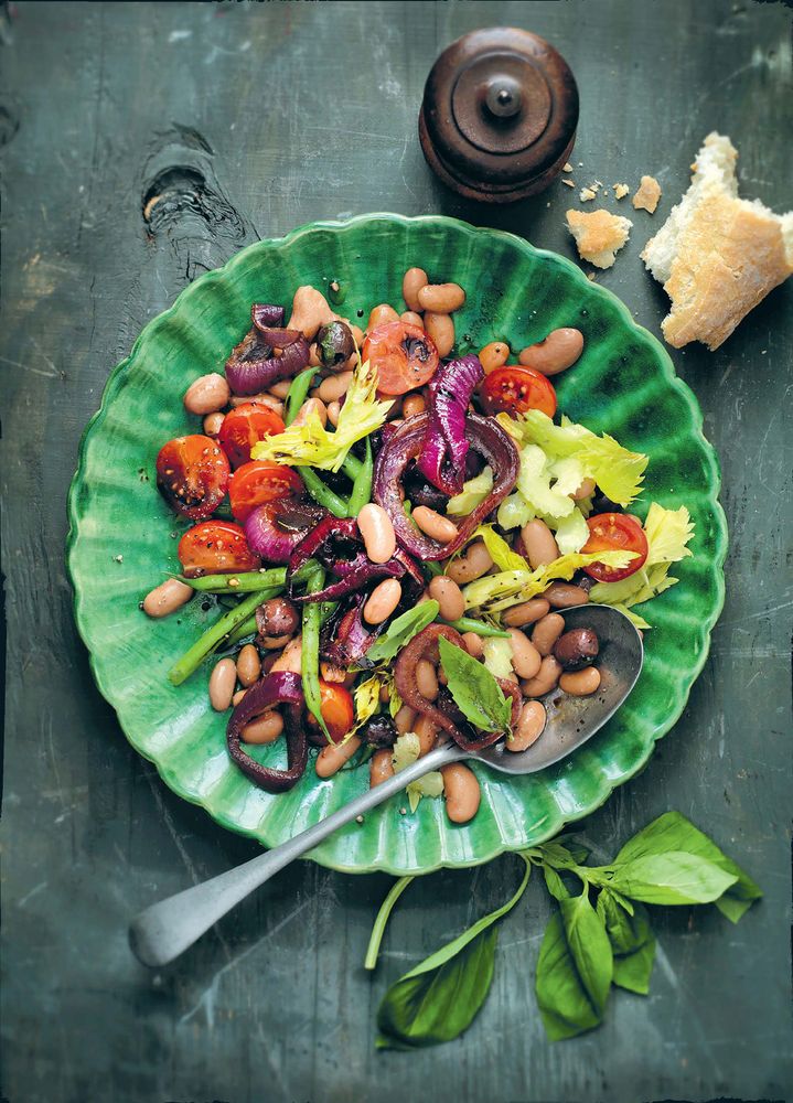 Borlotti Bean & Olive Salad with Roasted Balsamic Onions from My Street ...