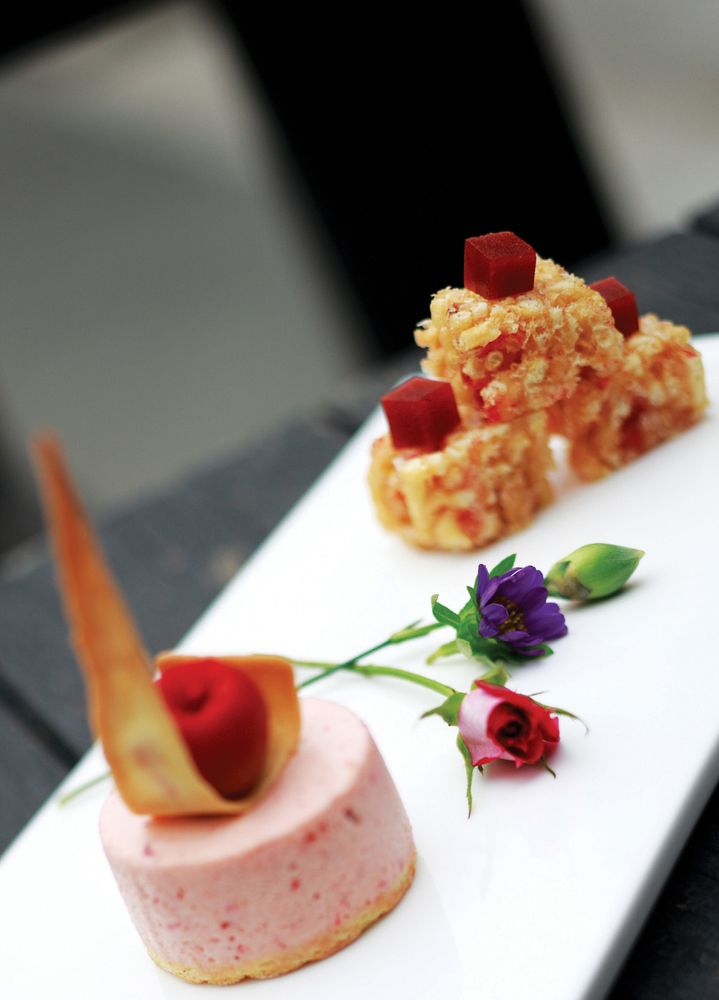 Hawthorn Mousse Cake with sha qi ma from New Beijing Cuisine by Jereme ...