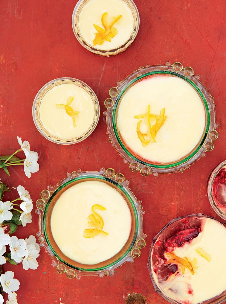 Yuzu Posset with Raspberries, Mint & Candied Yuzu from Nikkei Cuisine ...