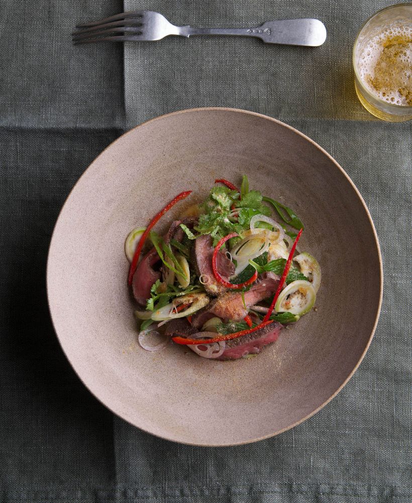 Hot and Sour Beef Salad with Roasted Rice from At Home with Sous Vide ...