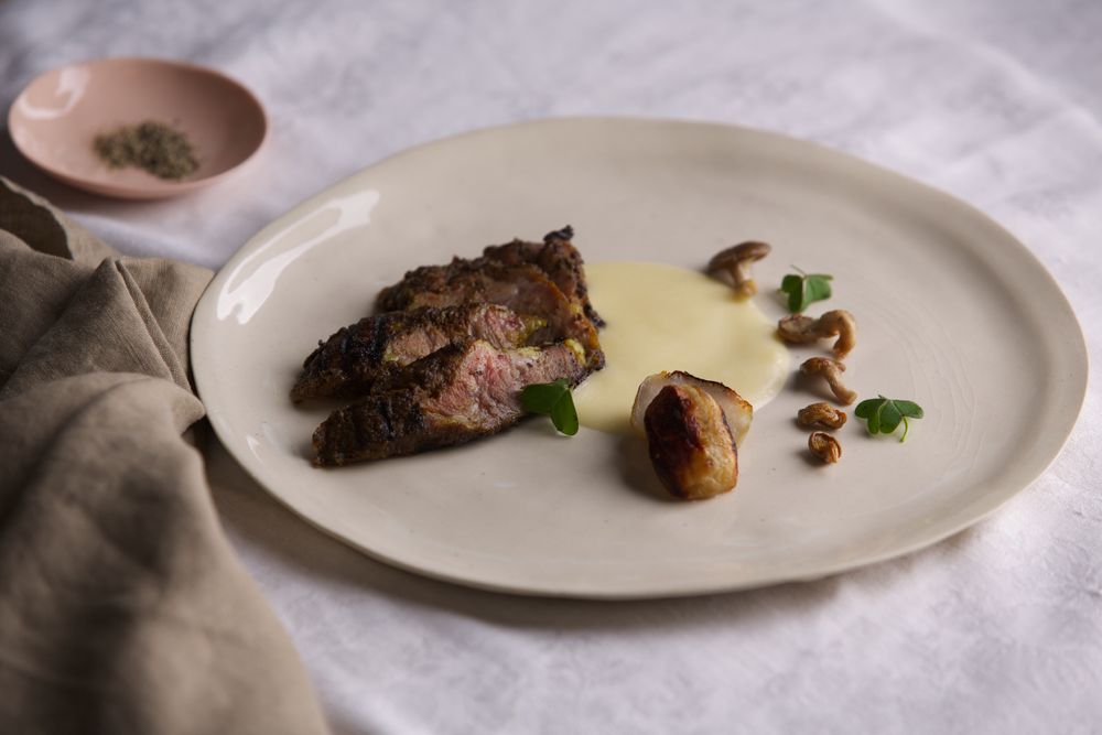 Spiced Intercostals with Jerusalem Artichokes and Potato Butter from At ...