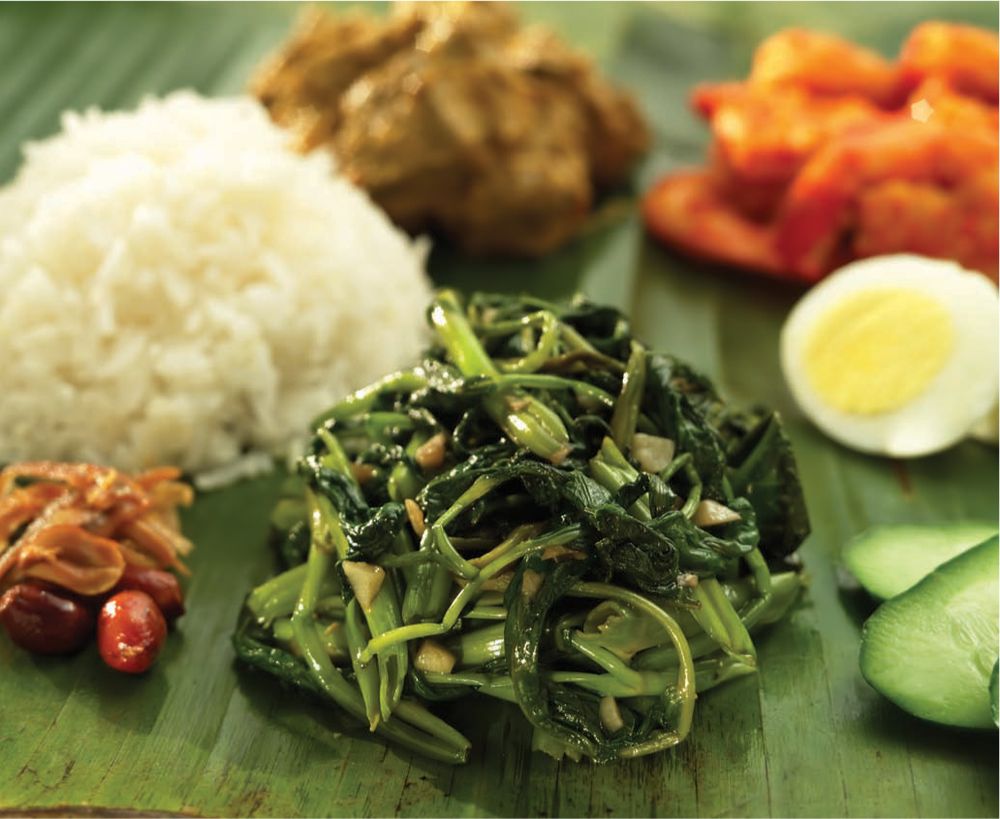 Stir-Fried Water Spinach with Garlic and Shrimp Paste from Southeast ...