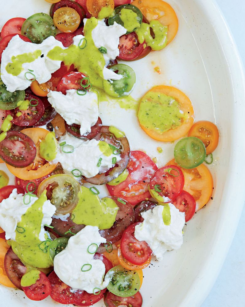 Burrata and tomatoes with mango dressing from Savour: Salads for all ...