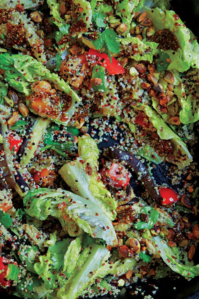 Aubergine, quinoa, gem lettuce, tomato and pistachio from Savour ...