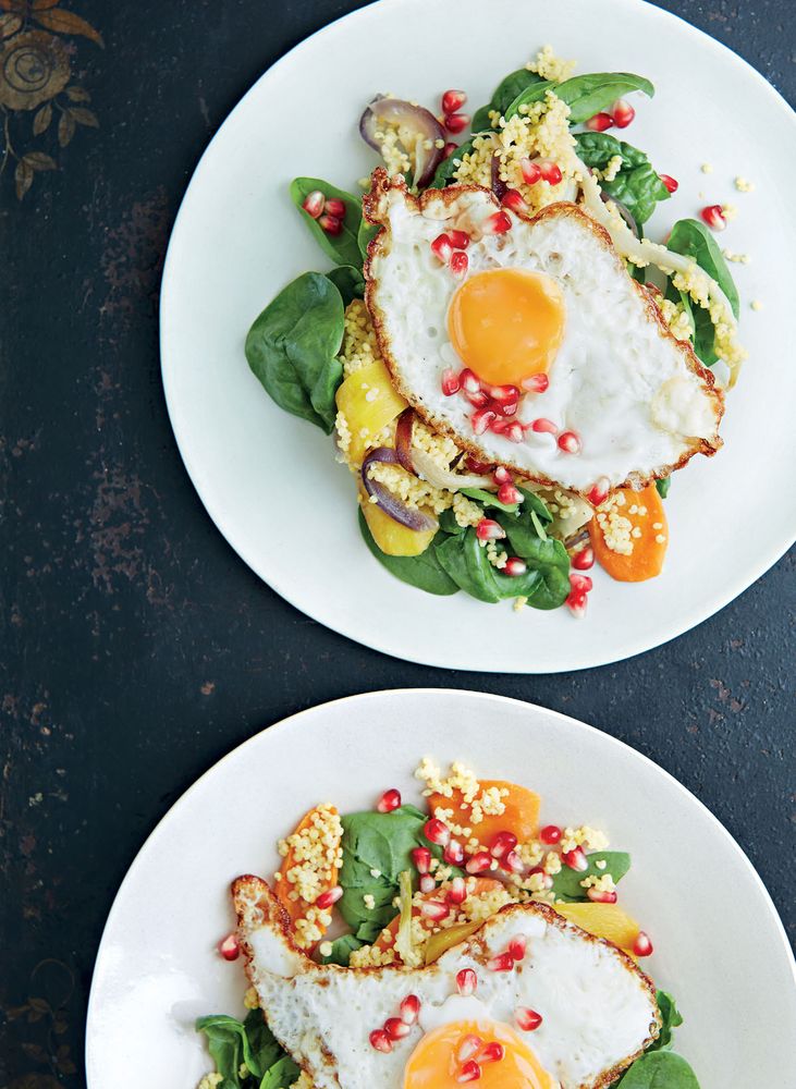 Millet, roast veggies, Pietro’s egg and pomegranate from Savour: Salads ...