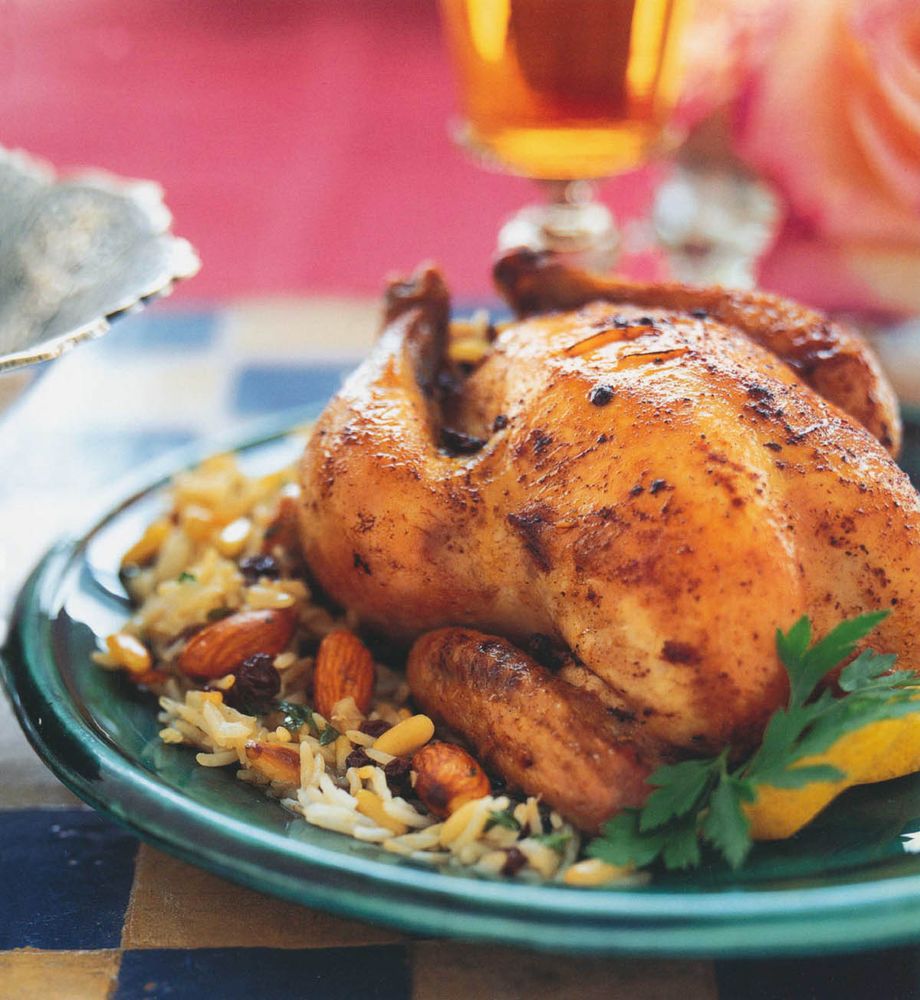 Roast Chicken Stuffed with Rice (Or Bulgur) from Saffron Shores: Jewish ...