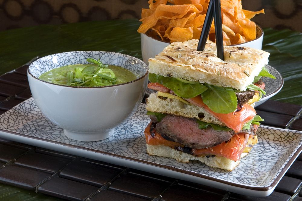 Lemongrass Cured Lamb Sandwich with Snow Pea Ginger Soup from ...