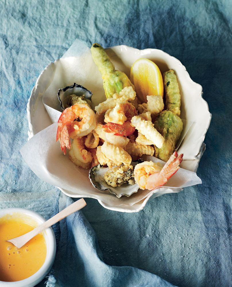 Deep-fried Seafood and Vegetables with Chilli Mayonnaise from A ...