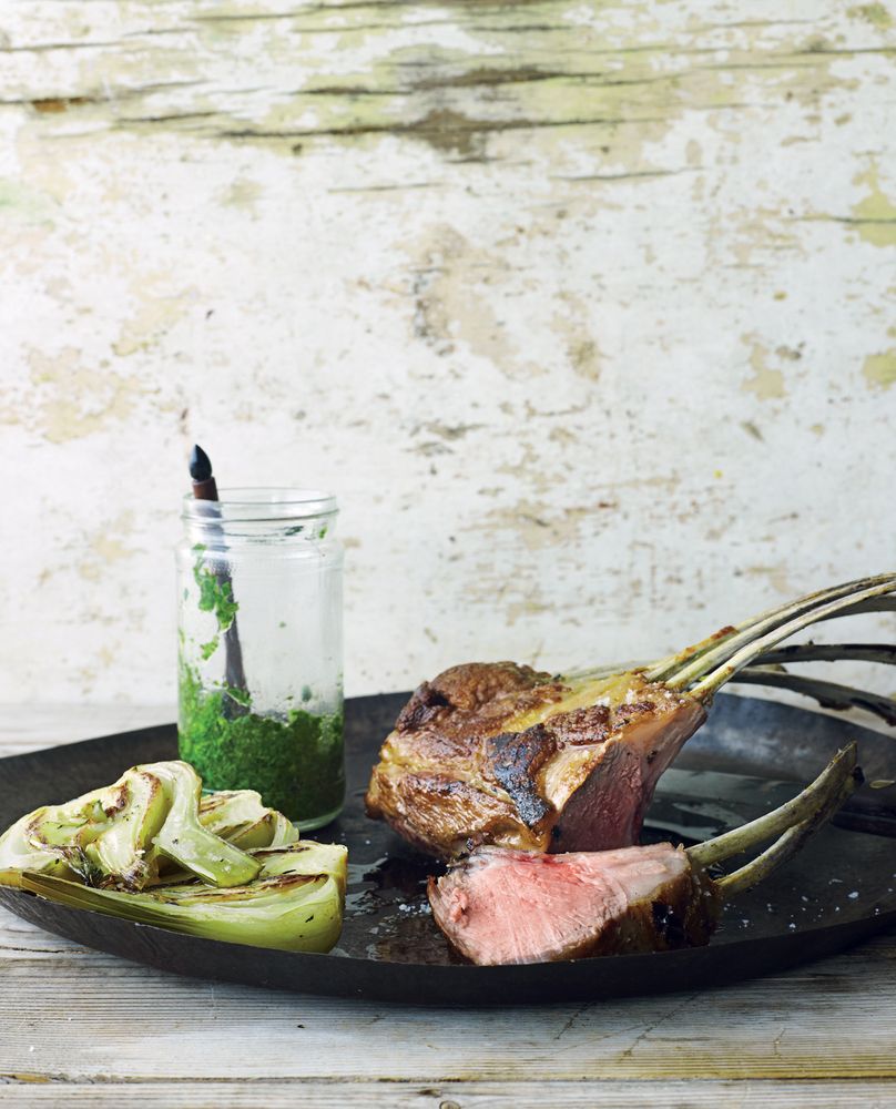 Rack of Lamb with Braised Fennel and Green Sauce from A Sardinian ...