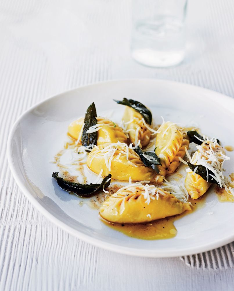 Potato and Mint Ravioli with Burnt Buttter and Sage from A Sardinian ...