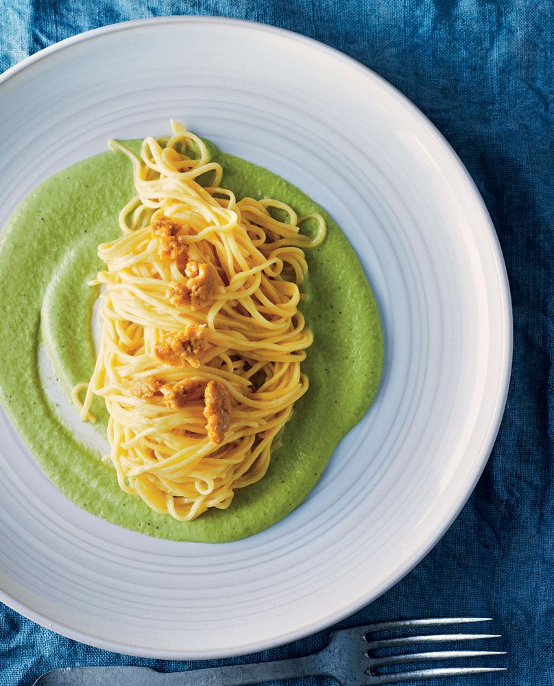 Lemon Taglierini with Sea Urchin and Artichoke Cream from A Sardinian ...
