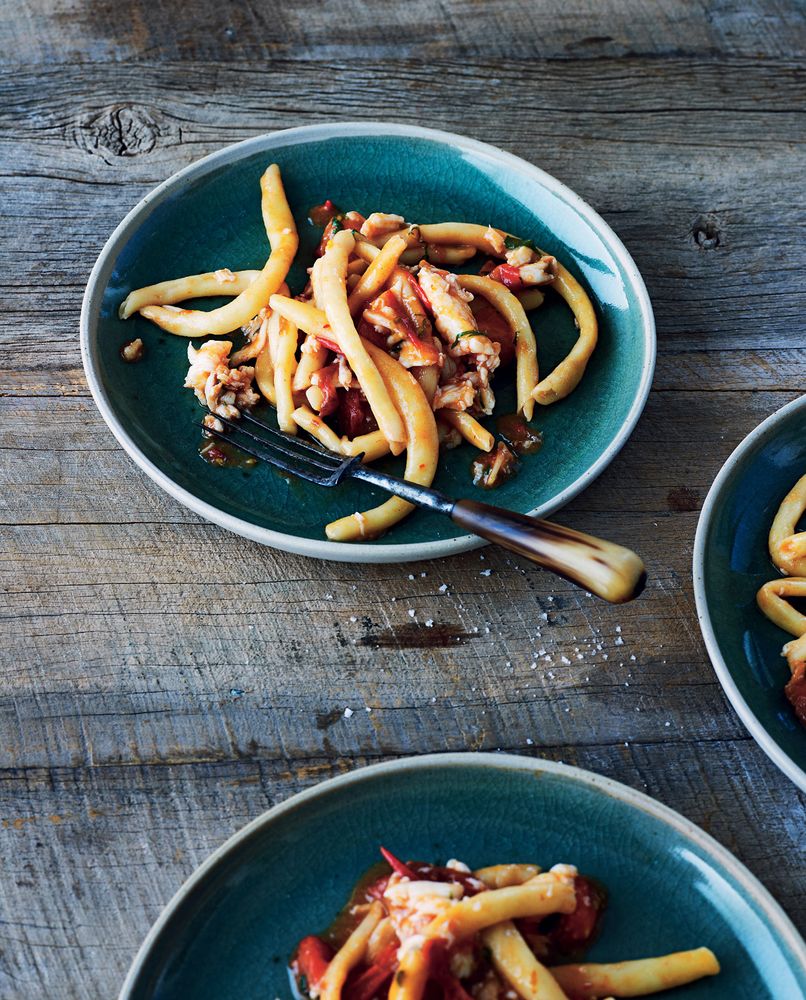 Hand-rolled Macaroni with Crab and Grape Tomatoes from A Sardinian ...