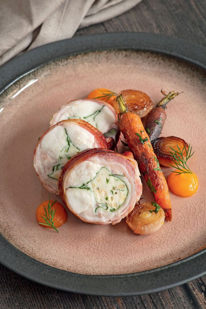 Roast Loin of Rabbit with Roast Baby Carrots & Shallots, Hazelnut ...