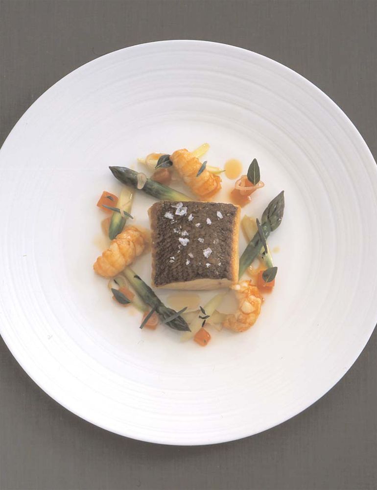 Roast Fillet of Salmon with Sautéed Yabby Tails and Crustacean Oil from ...