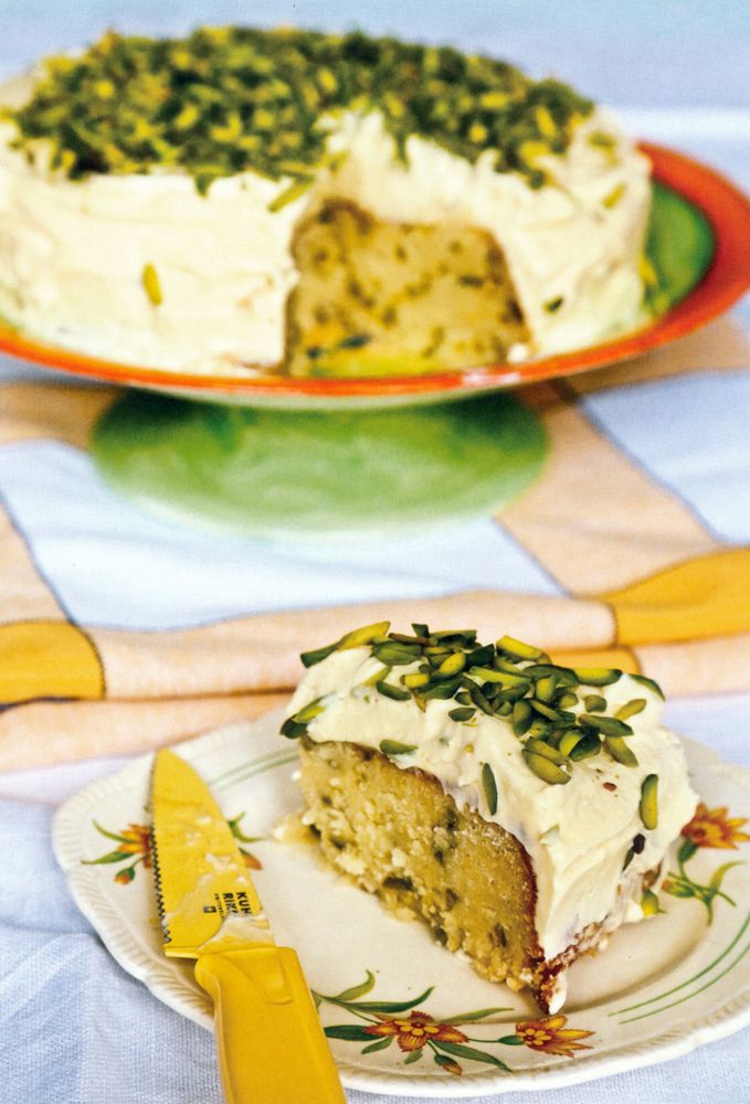Lemon, Almond and Pistachio Cake with Lemon Cream Frosting from Ms ...