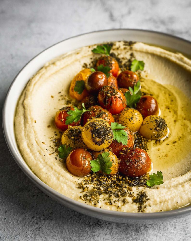 Hummus with Blistered Cherry Tomatoes from Seed to Table: A Seasonal ...
