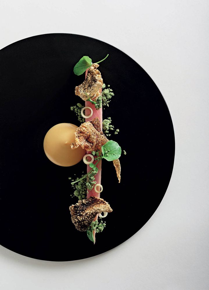 Sashimi of Bonito with Flavours of Roasted Chicken, Umeboshi, Upland ...