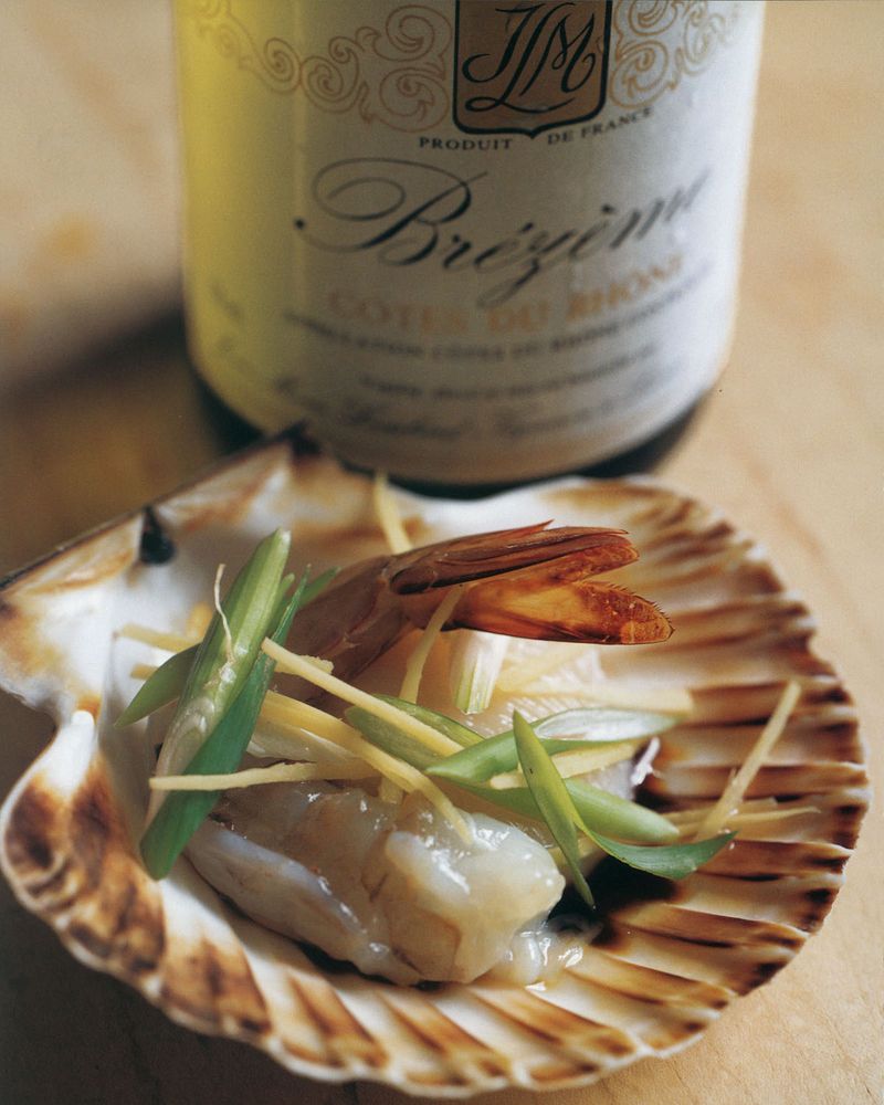 Steamed Scallops and Tiger Prawns with Ginger and Spring Onions from ...