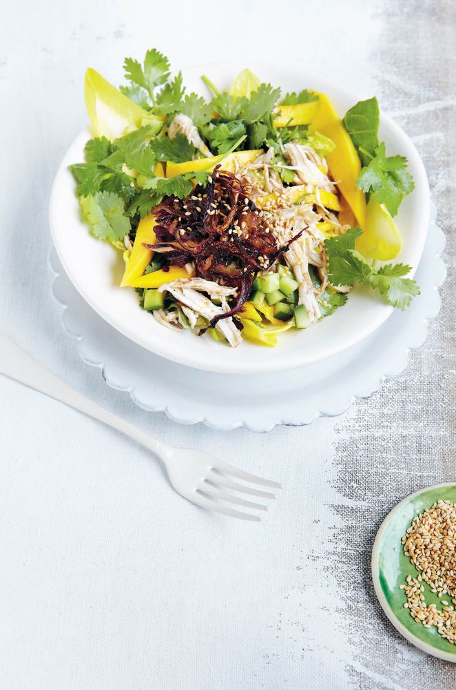 Poached chicken and mango salad from A Simple Table by Michele Cranston