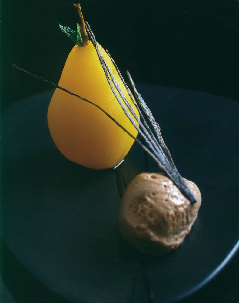 Saffron poached pears with chocolate mousse from Simple to Sensational ...