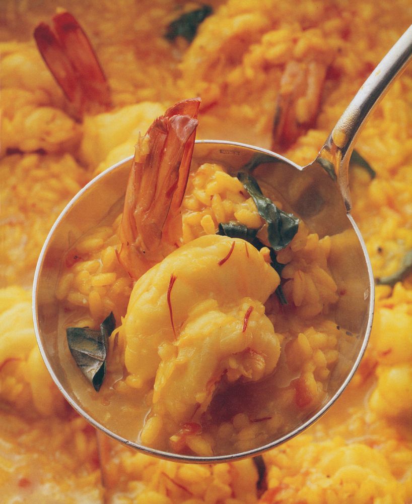 Saffron prawn risotto from Spice by Christine Manfield