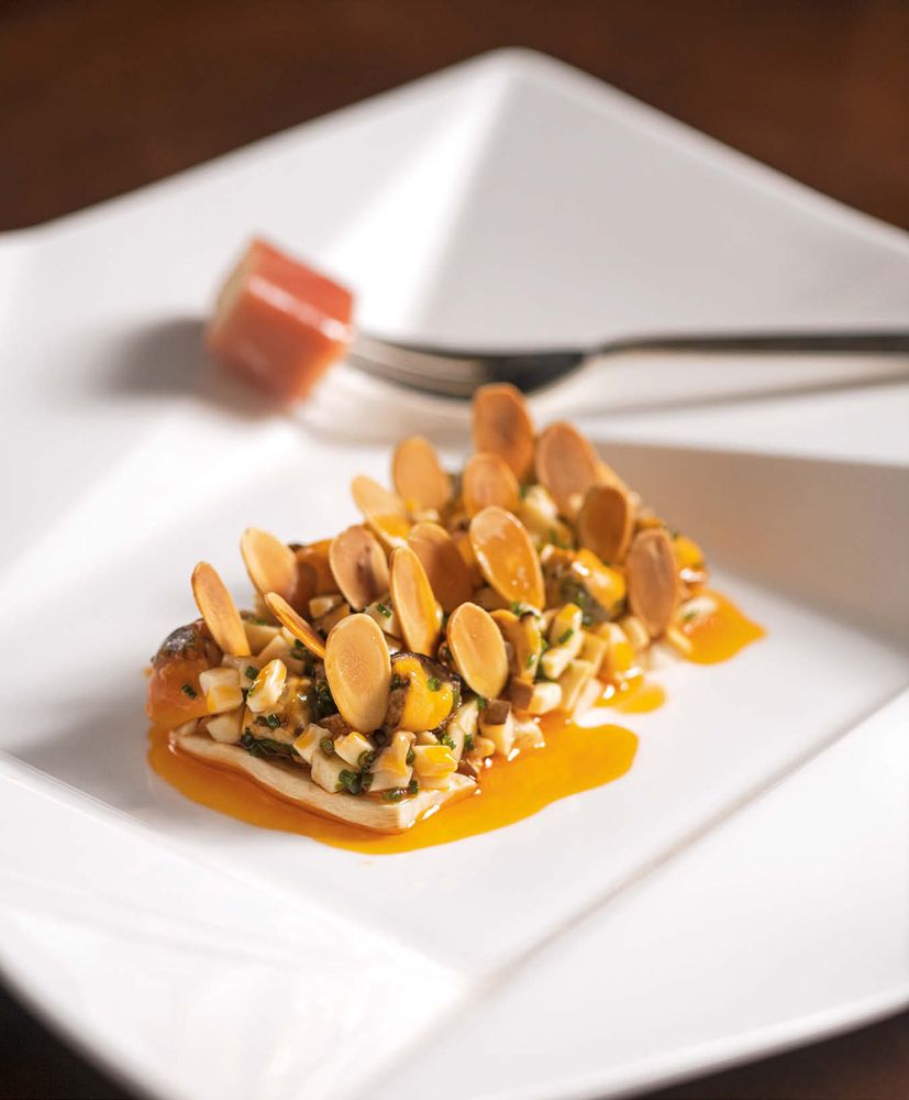 Braised Trumpet Royale Salad with Bouchot Mussels and Harissa ...