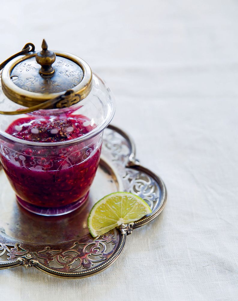 Pomegranate and raspberry chutney from Summers Under the Tamarind Tree ...