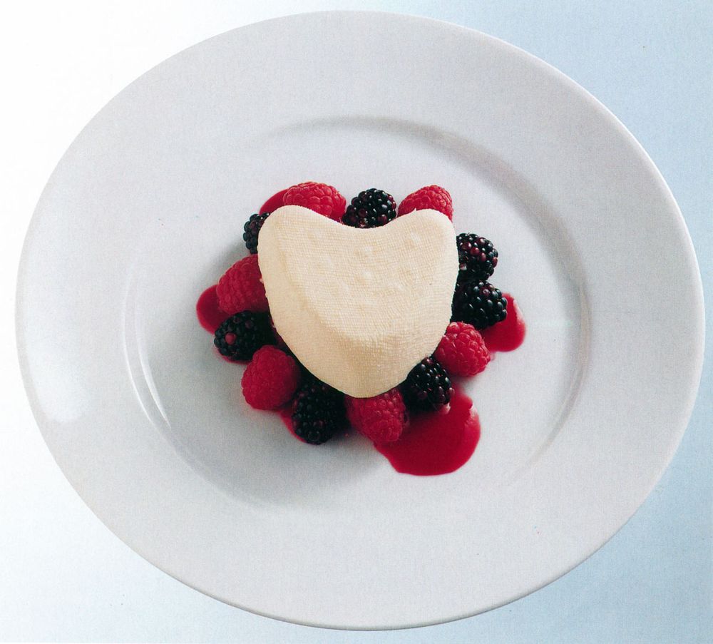 Vanilla Mascarpone Cream Hearts with Raspberries and Blackberries from ...