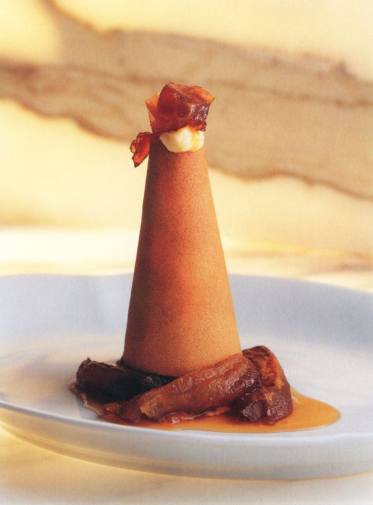 Tuile Cones with Caramelised Apple, Ginger Custard and Tokay Caramel ...