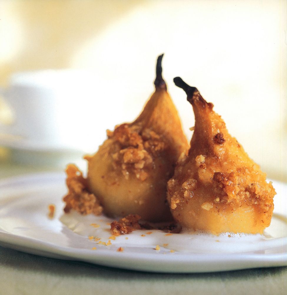 Baked Pears with Almond Streusel from A Passion for Desserts by Emily ...