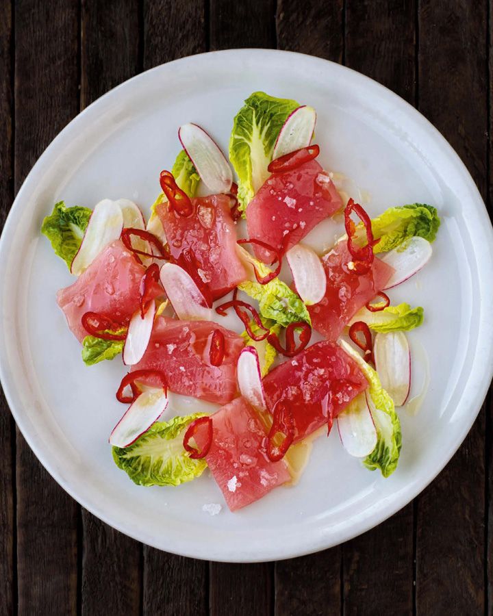 Hamachi Crudo with Ginger Oil and Finger Limes from Peace, Love, and Pasta: Simple and Elegant ...