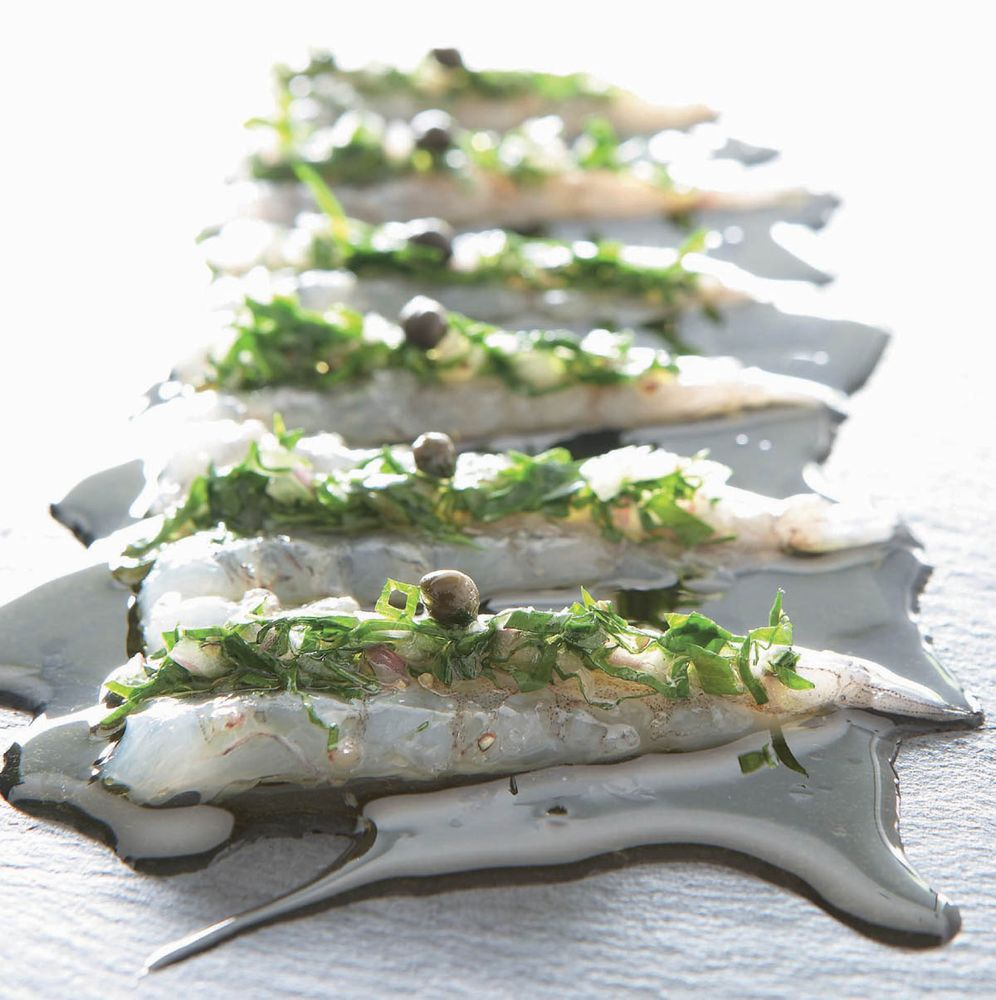 Harbour Prawns Marinated in White Balsamic – Parsley, French Shallots ...