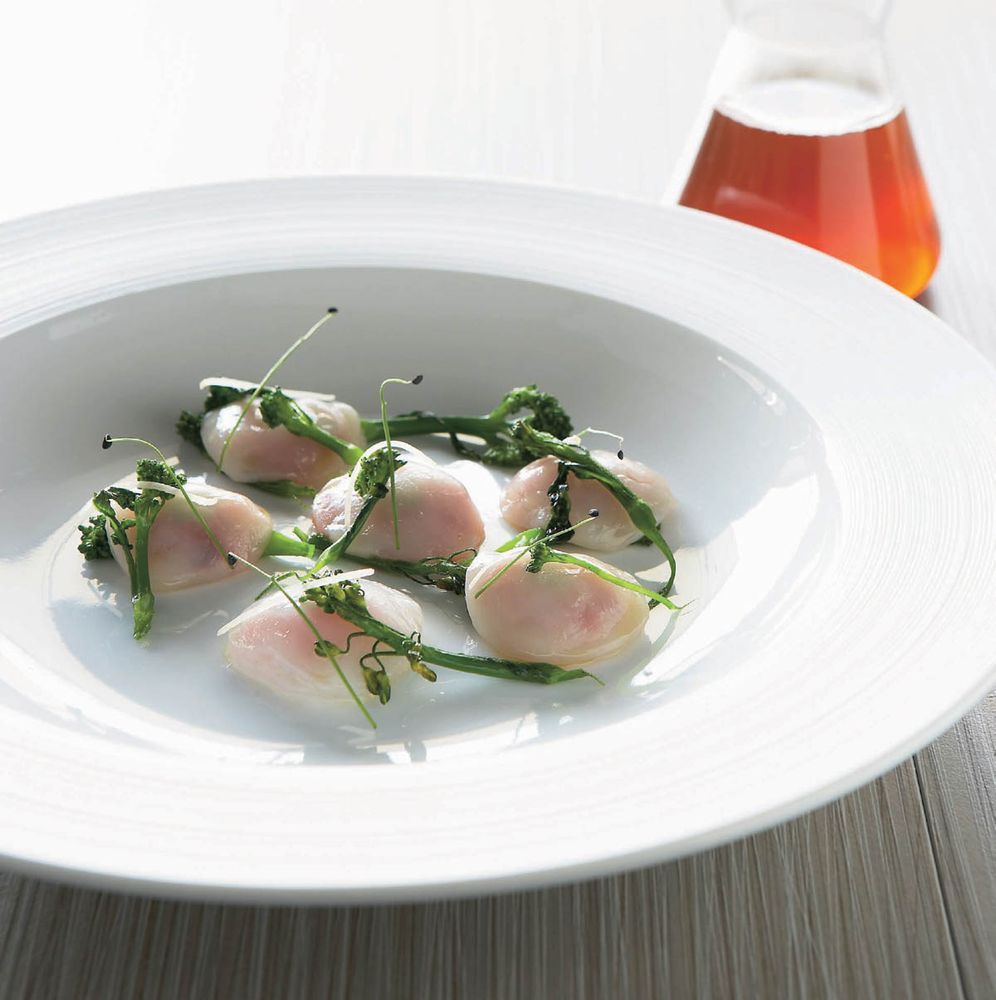 Raw Scallop Ravioli with Crab Consommé – Lemongrass and Tomato Jelly ...