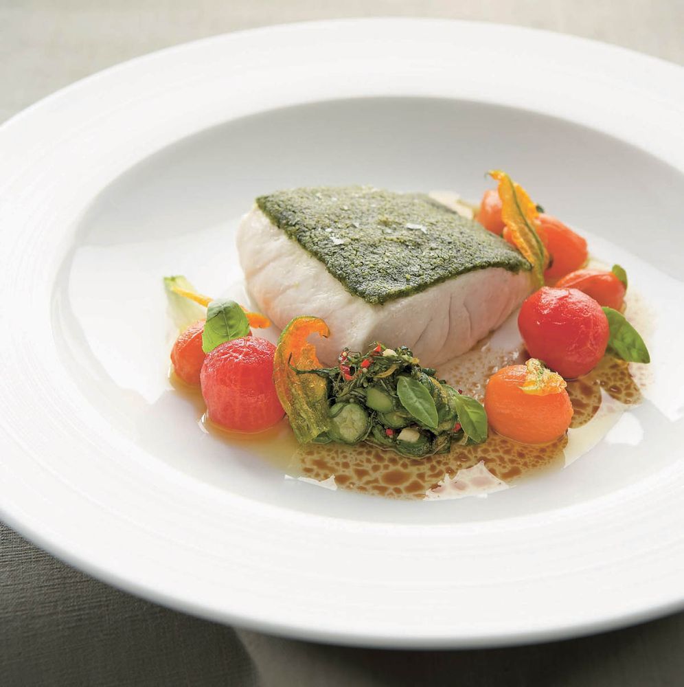 Herb-Crusted Blue Eye with Confit Tomatoes – Zucchini, Lemon, Chilli ...