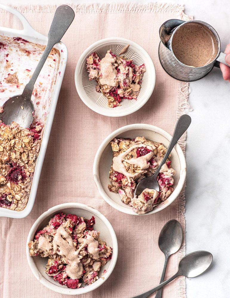 Banana-Raspberry Breakfast Bake Casserole from The Plant-Based Cookbook ...