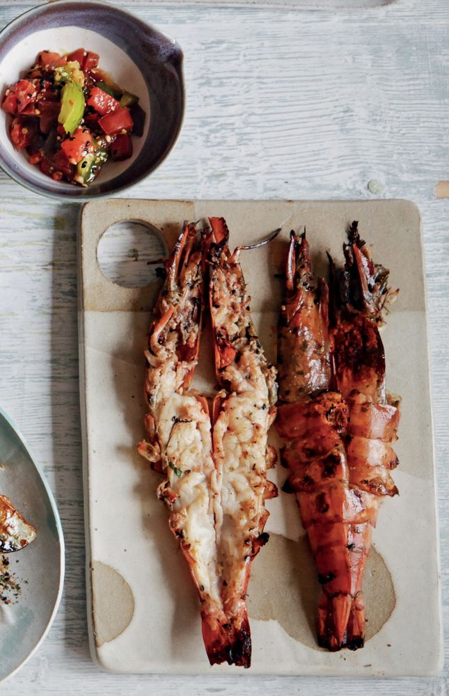 Shiso-Marinated Giant Prawns from Robata: Japanese Home Grilling by ...