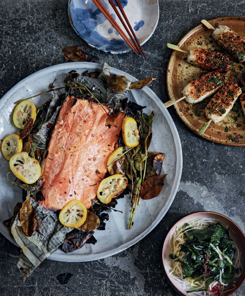 Salmon Smoked on Yuzu Leaves from Robata: Japanese Home Grilling by ...