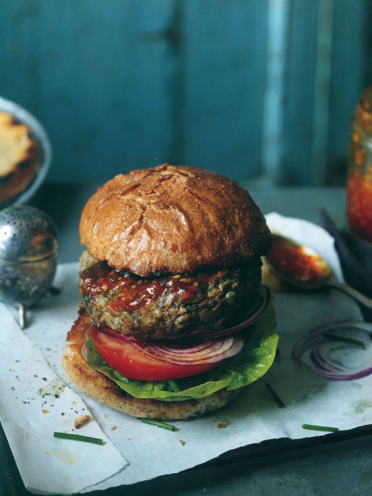Spicy chicken burgers from Reza's Indian Spice by Reza Mahammad