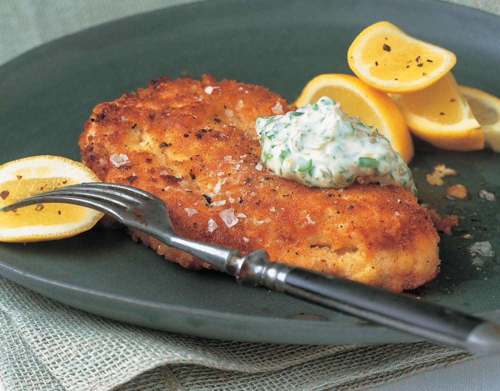 Crumbed Chicken with Green Mayonnaise from Recipes from My Spanish ...