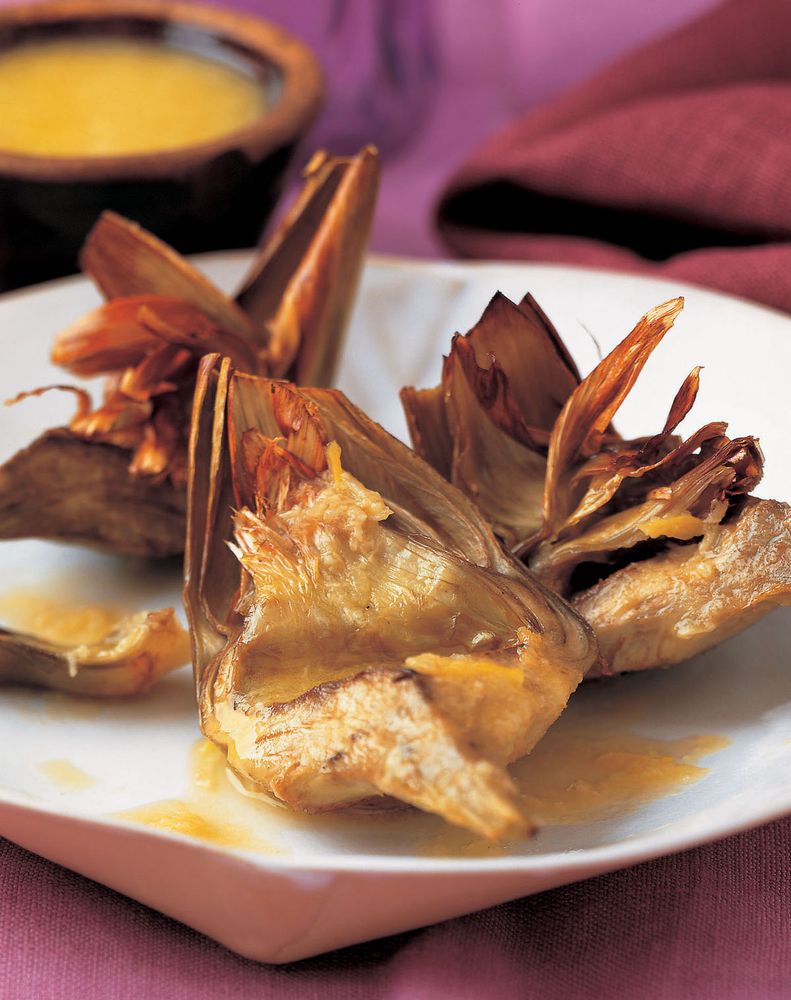 Charred Artichokes with Lemon Oil Dip from Recipes from My Spanish ...