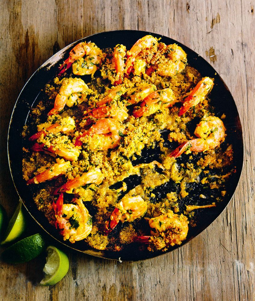 Roasted Garlic-Ginger Prawns with Coconut and Fresh Herb Crumbs from My ...