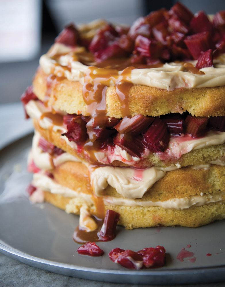 Rhubarb Butterscotch Layer Cake from Ripe Recipes by Angela Redfern