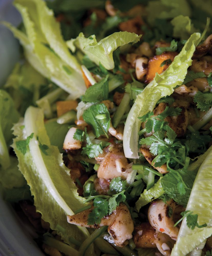 Chilli Squid with Butternut Salad from Ripe Recipes by Angela Redfern