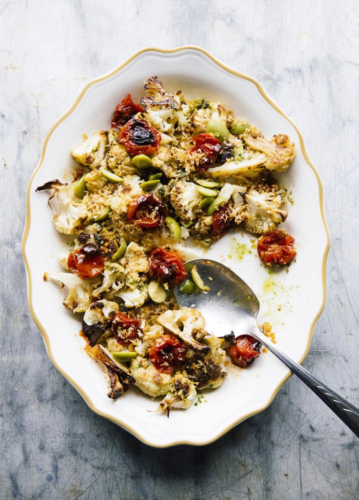 Cauliflower w/Roasted Tomatoes, Parsley, and Bread Crumbs from Ruffage ...