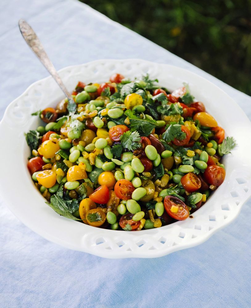 Corn Kernel Salad w/Soybeans, Cherry Tomatoes, and Basil from Ruffage ...